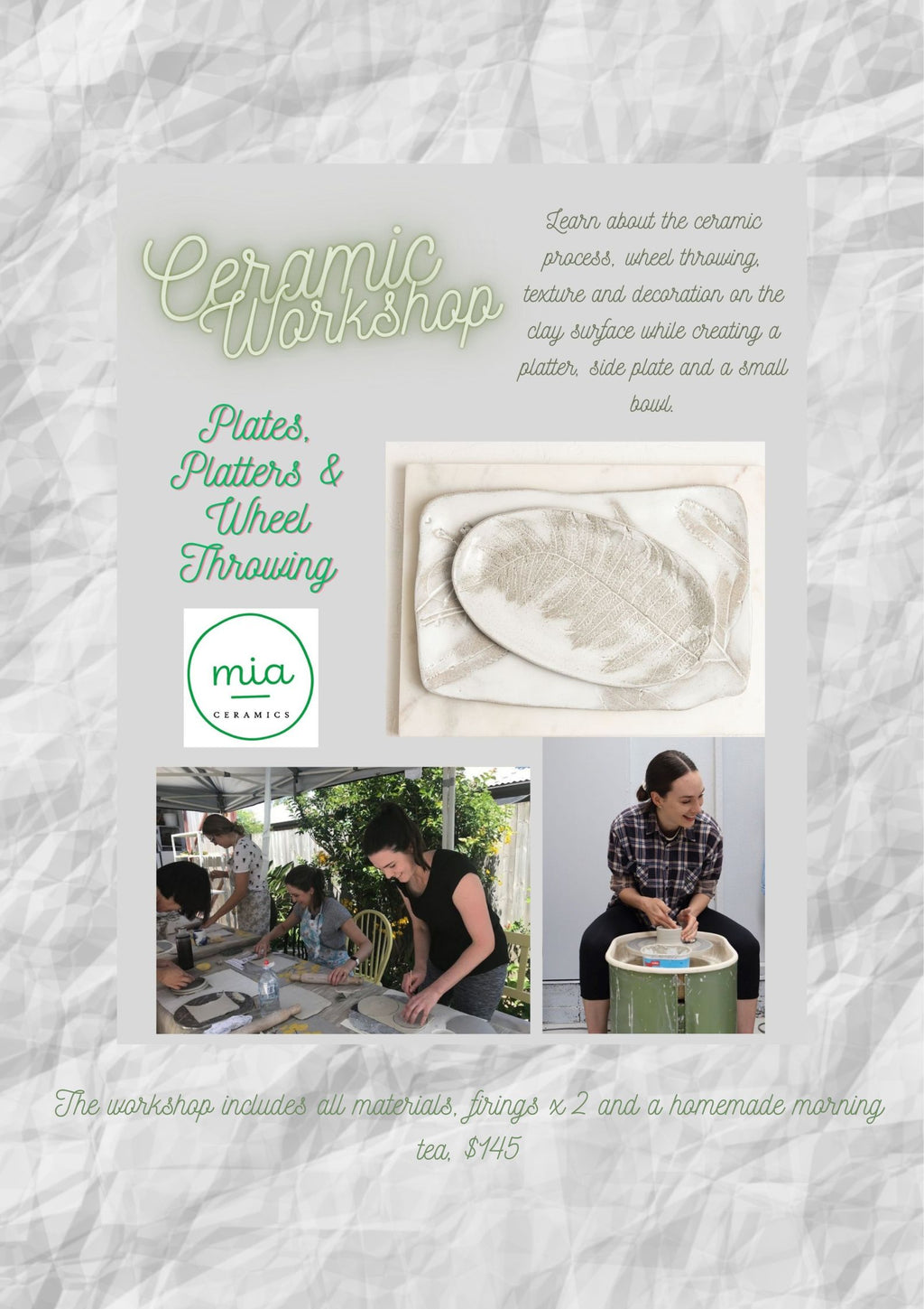 Plates, Platters & Wheel Throwing Workshop, Sat. September 6, 9-12pm ...